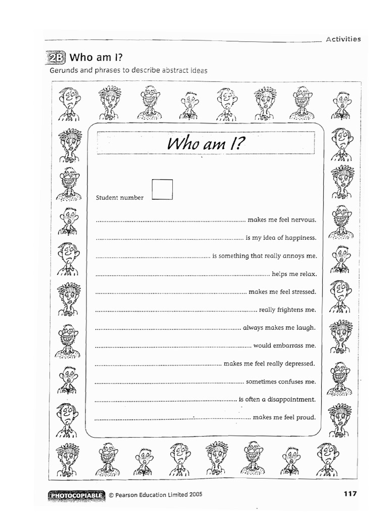 Who Am I Worksheet | PDF