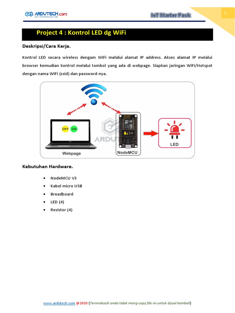 Project Iot Kontrol LED Dengan WiFi | PDF
