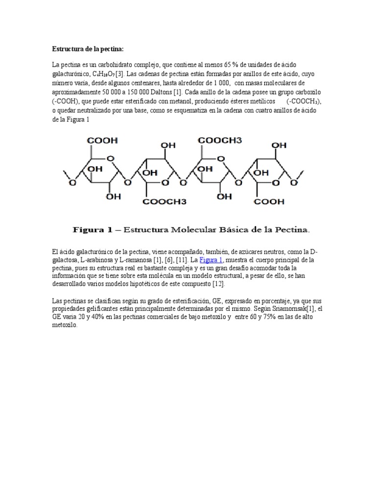 Estructura y composición de la pectina | PDF