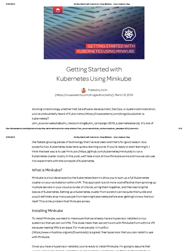 Getting Started With Kubernetes Using Minikube | Download Free PDF ...