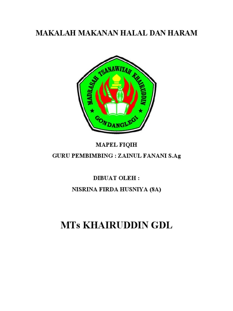 Makalah Makanan Halal Dan Haram | PDF Makalah Makanan Halal Dan Haram | PDF
