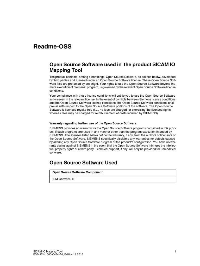 7xv5673 Readme Oss Sicam Io Mapping Tool | PDF | License | Disclaimer