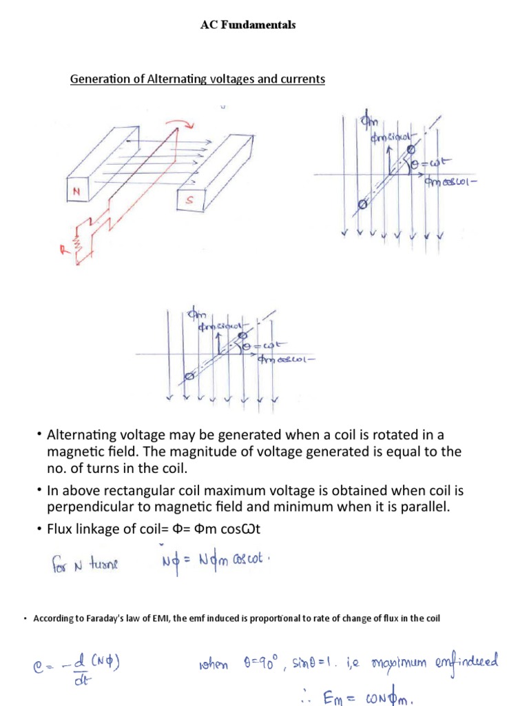 Generation of Alternating Voltages and Currents: AC Fundamentals | PDF ...