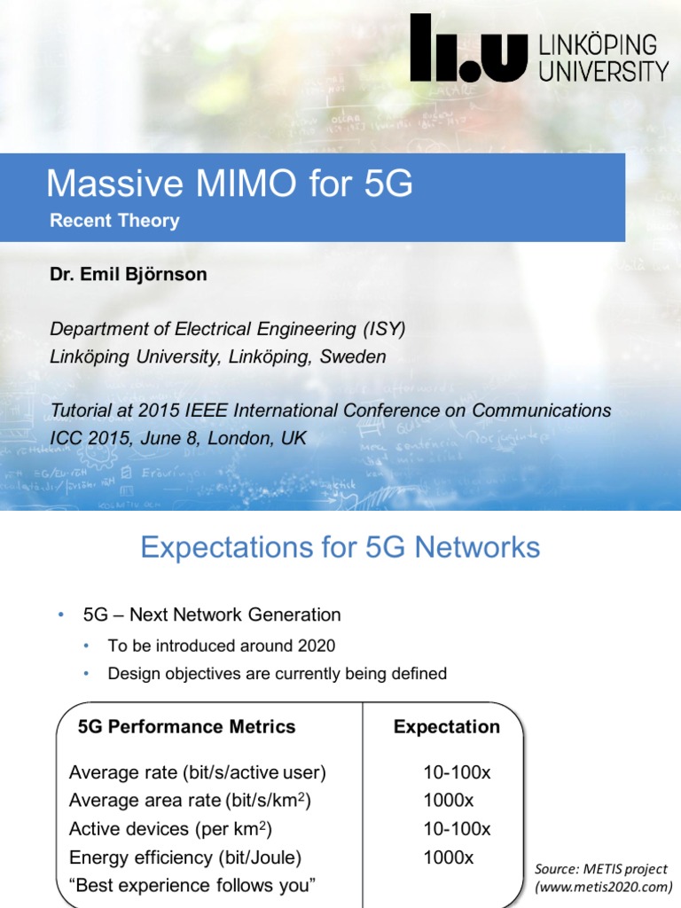 Massive MIMO For 5G - 2015 - Emil Bjornson | PDF | Mimo | Analog To Digital Converter