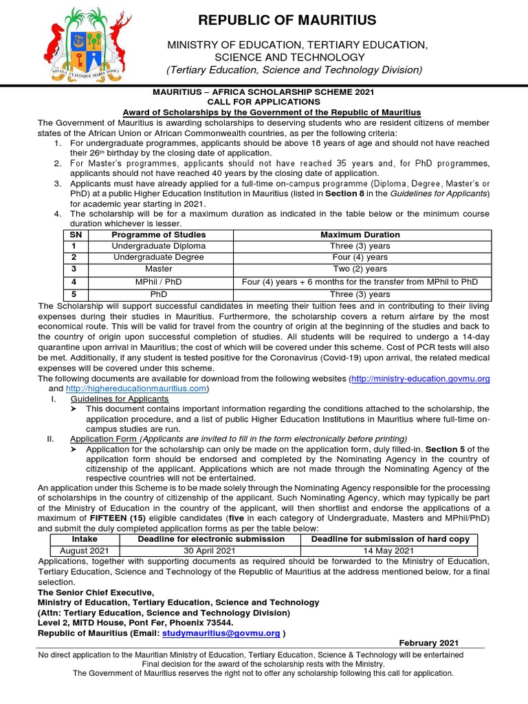 Call For Application MASS2021final | PDF | Doctor Of Philosophy | Doctorate