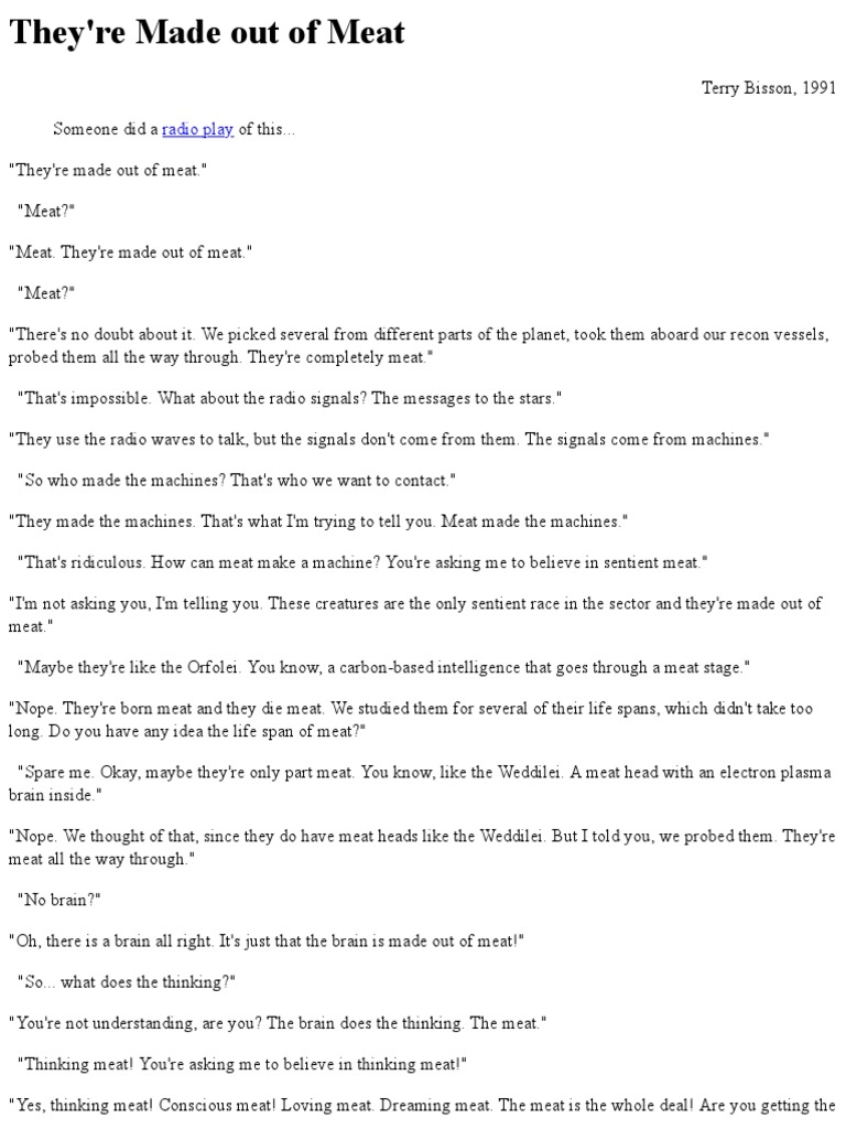 They're Made Out of Meat | PDF | Galaxy | Thought