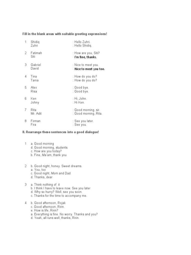 Greeting, Leave Taking, Thanking and Apologizing - Ass1 | PDF