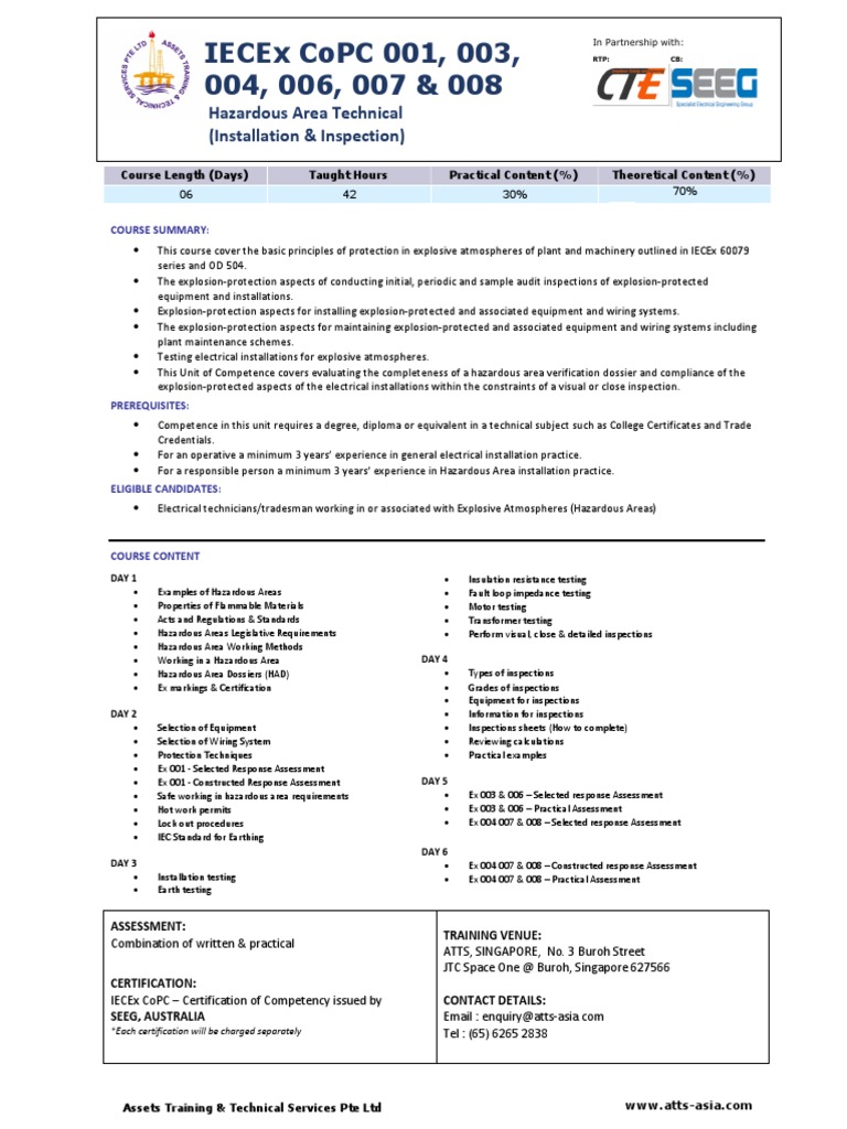 IECEx CoPC 001,003, 004, 006, 007 & 008 | PDF | Electrical Wiring ...