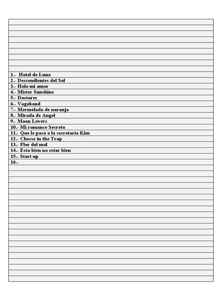 Lista de Doramas Recomendados | PDF