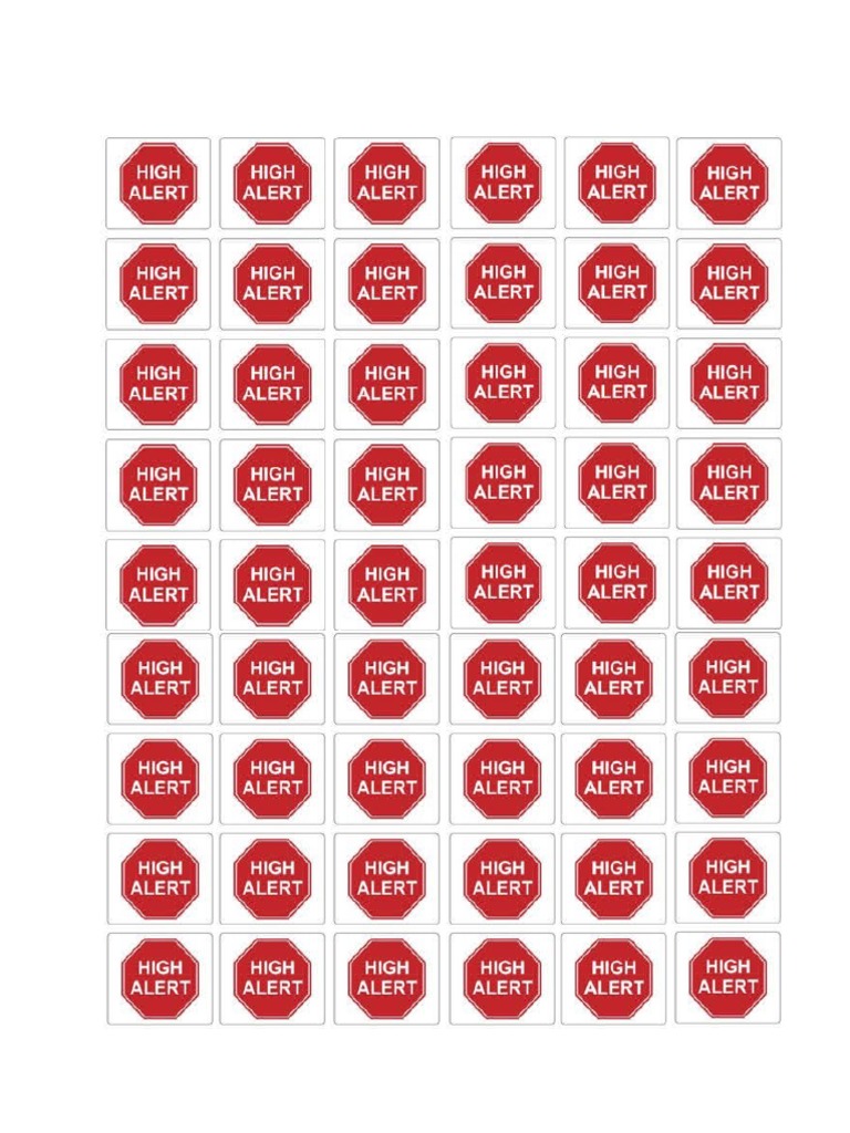 Stiker High Alert | PDF