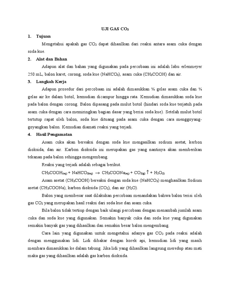 Uji Gas Co2 | PDF