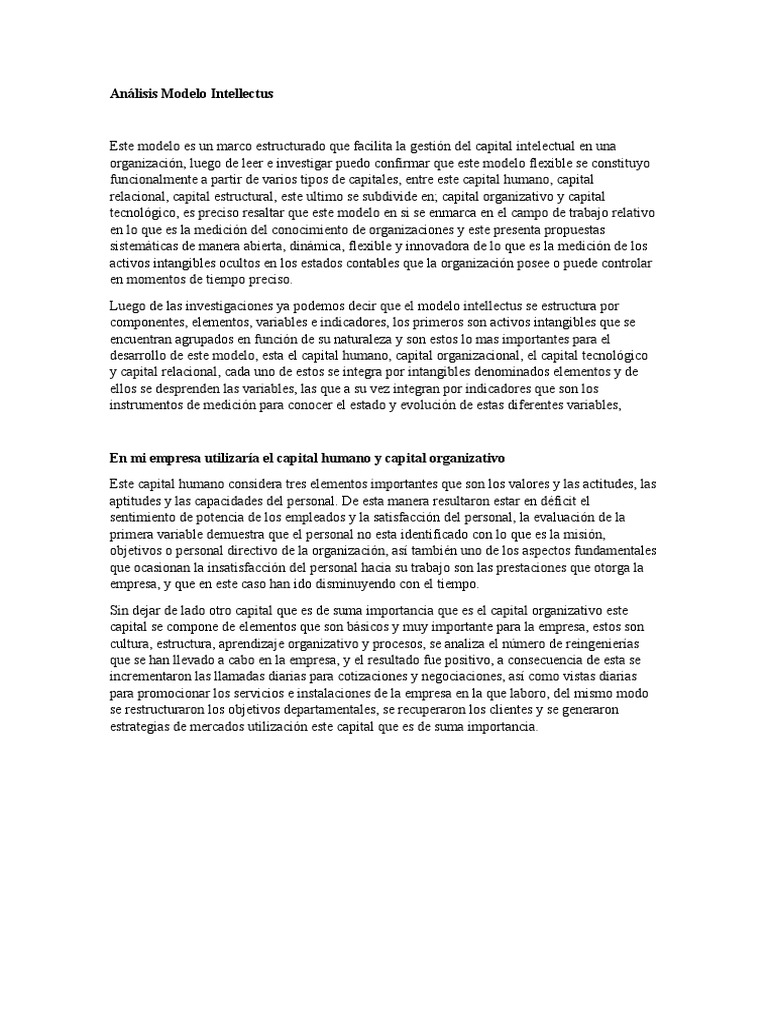 Modelo Intellectus | PDF | Empresas | Capital humano