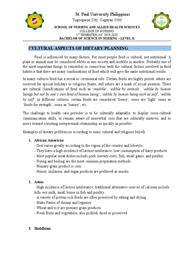 Filipino Culture, Values, Practices and Beliefs Applicable in Nutrition ...