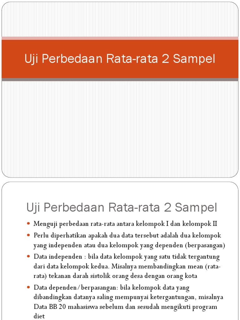 Uji Perbedaan Rata-Rata 2 Sampel 2021 | PDF | Sains & Matematika