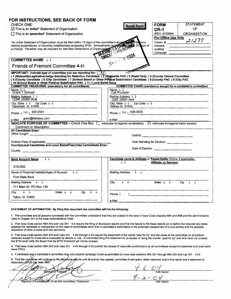 For Instructions, See Back of Form Form DR-1 | PDF | Political Action ...