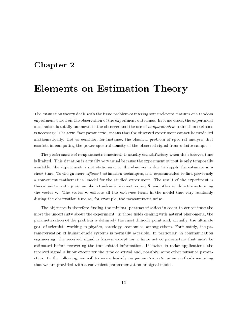 Elements On Estimation Theory 04nvp04de13 | PDF | Estimator | Bias Of ...