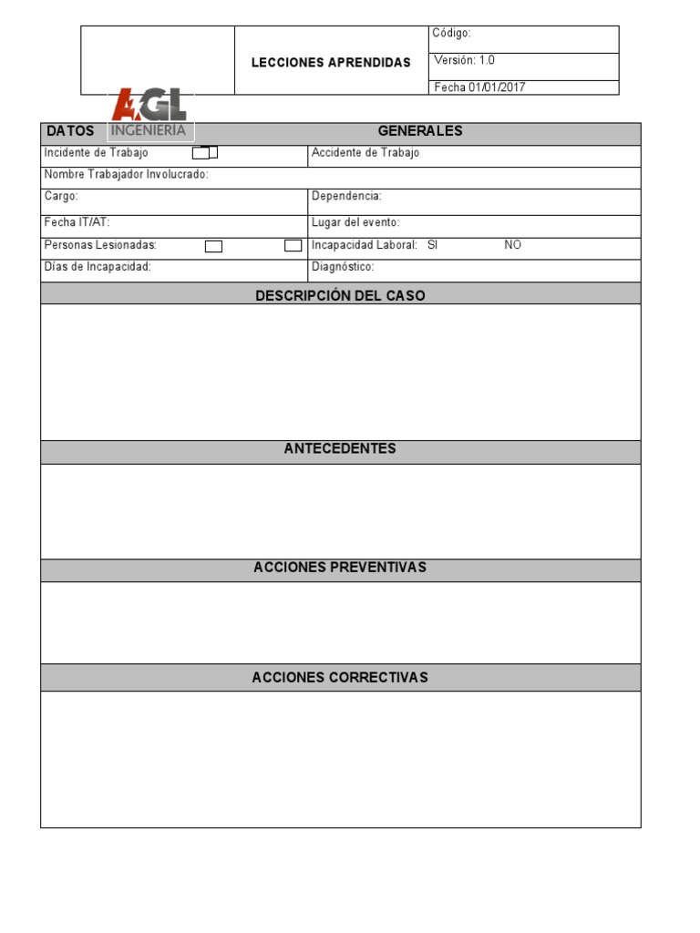 Formato Lecciones Aprendidas | PDF