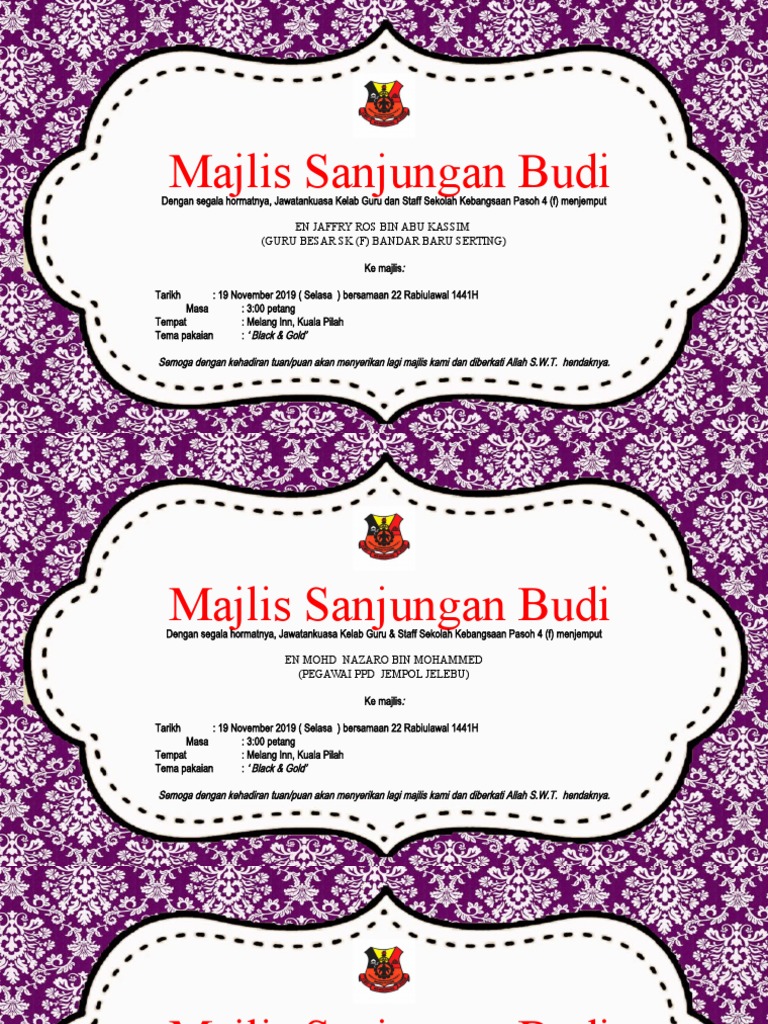 Kad Jemputan Hi Tea | PDF