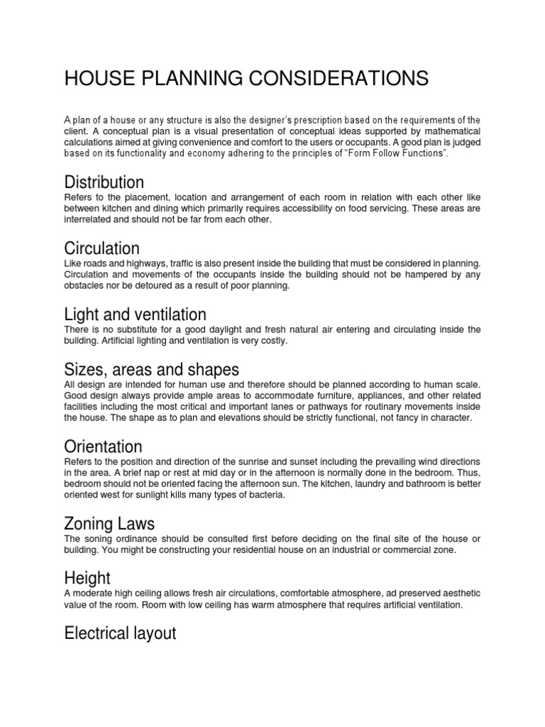 10 House Planning Considerations | PDF | Ventilation (Architecture ...