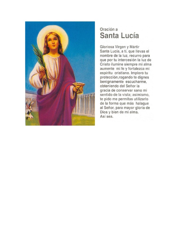 Oración Santa Lucía | PDF
