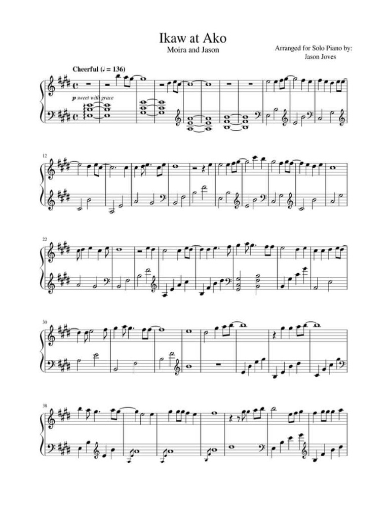 Ikaw at Ako Piano Sheet | PDF