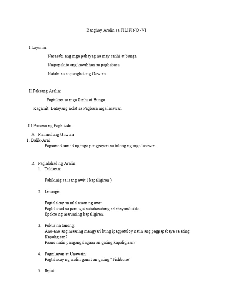 Banghay Aralin Sa FILIPINO 6 Pagtukoy Sa Mga Sanhi at Bunga | PDF Banghay Aralin Sa FILIPINO 6 Pagtukoy Sa Mga Sanhi at Bunga | PDF
