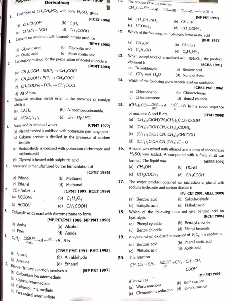 Acid, Derivatives, Amines Assignment | PDF | Carboxylic Acid | Ester