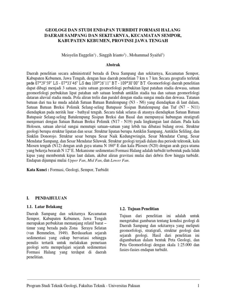 Studi Geologi Formasi Halang | PDF | Sains & Matematika | Teknologi & Rekayasa