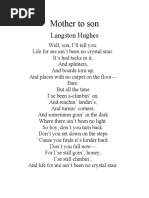 Langston Hughes: Insights on "Mother to Son" | PDF | Poetry