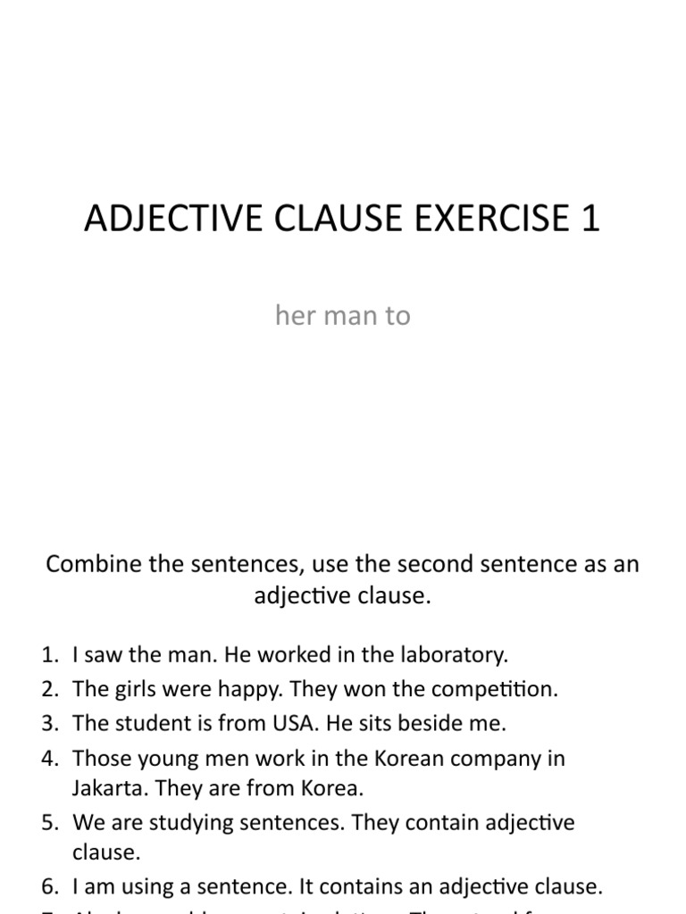 Adjective Clause Exercises | PDF