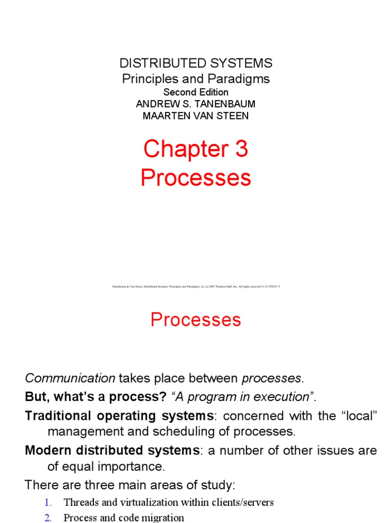 Processes: Distributed Systems Principles and Paradigms | PDF | Thread (Computing) | Process ...