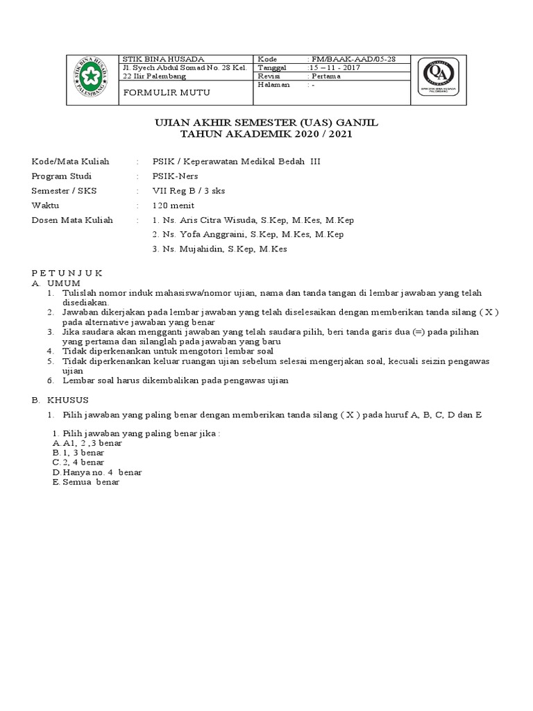 Soal Uas KMB 3 | PDF