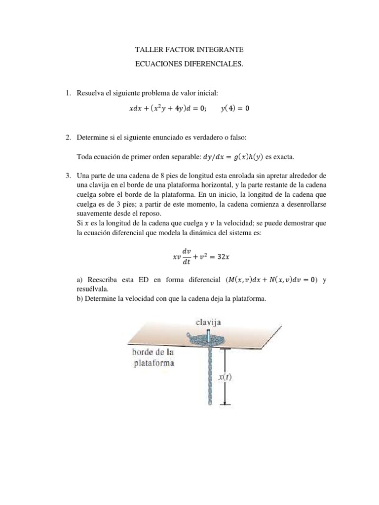 Taller Factor Integrante | PDF | Métodos y materiales de enseñanza