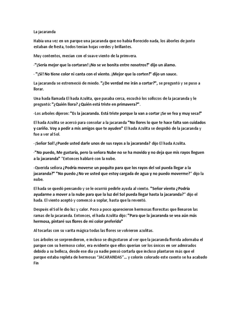 La jacaranda: cuento infantil mágico | PDF | Hogar, jardinería y ...