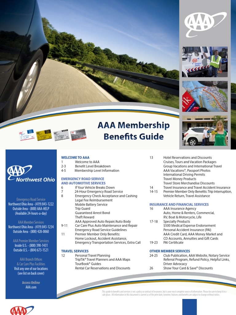 AAA Membership Benefits Guide | PDF | American Automobile Association ...