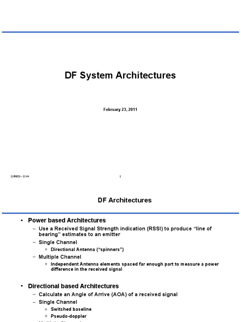 DF System Architectures | PDF | Antenna (Radio) | Interferometry