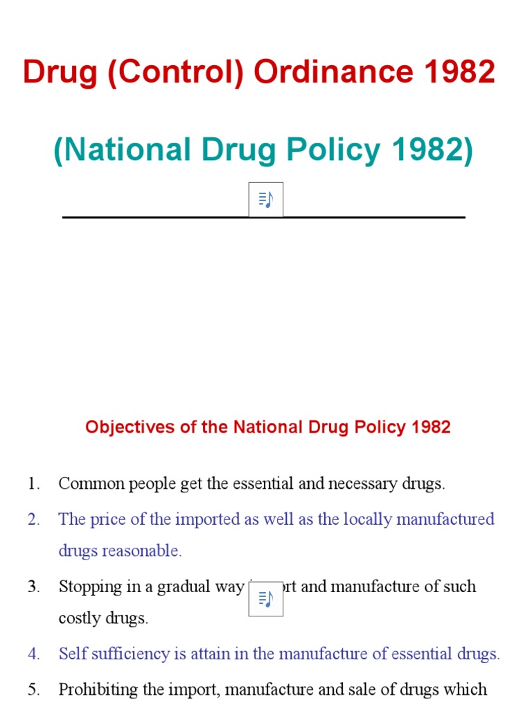 Week 9 - Drug (Control) Ordinance 1982 | PDF | Pharmacology | Pharmacy