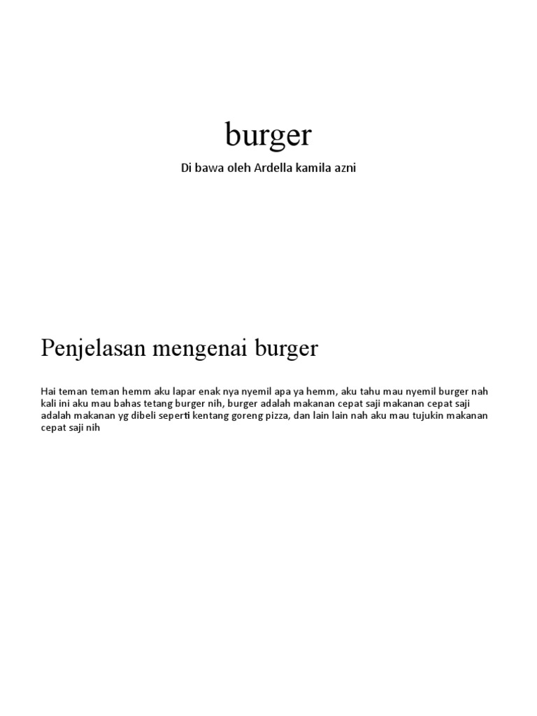 Burger | PDF