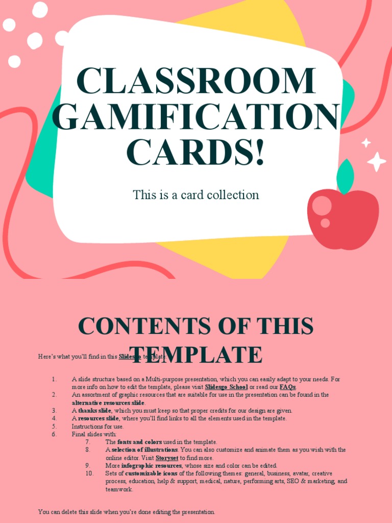 Classroom Gamification Cards! by Slidesgo | PDF | Computing | Software