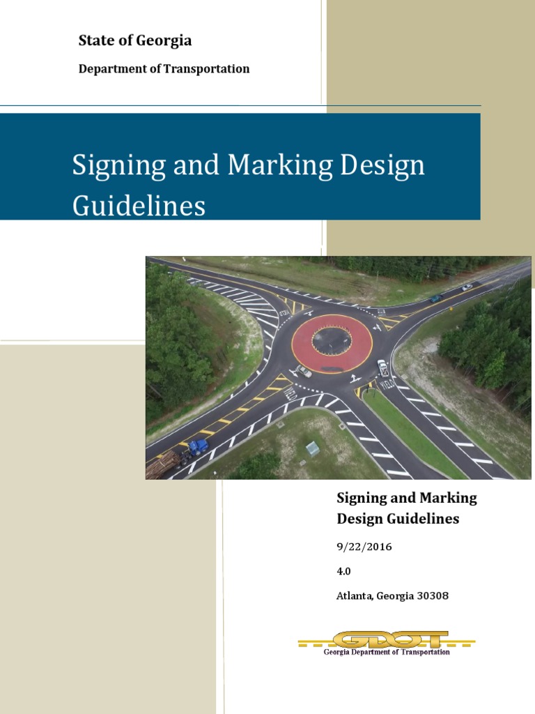 Gdot Signing and Marking Design Guidelines | PDF | Controlled Access ...