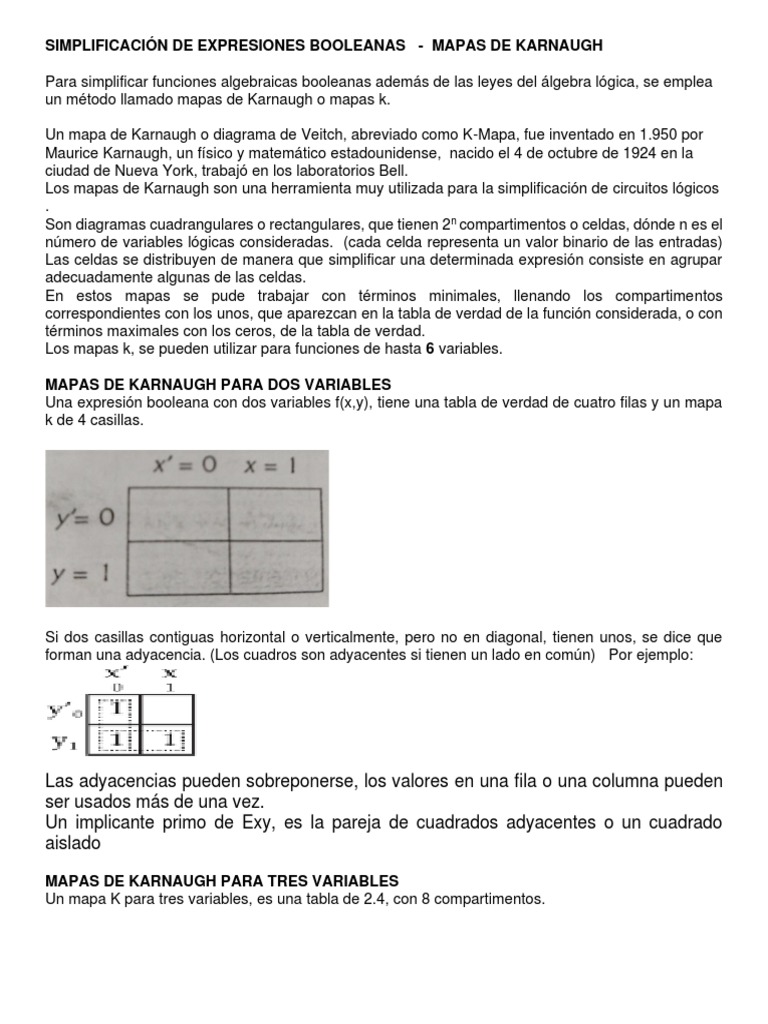 Simplificación de Expresiones Booleanas | PDF | Puerta lógica | Informática teórica