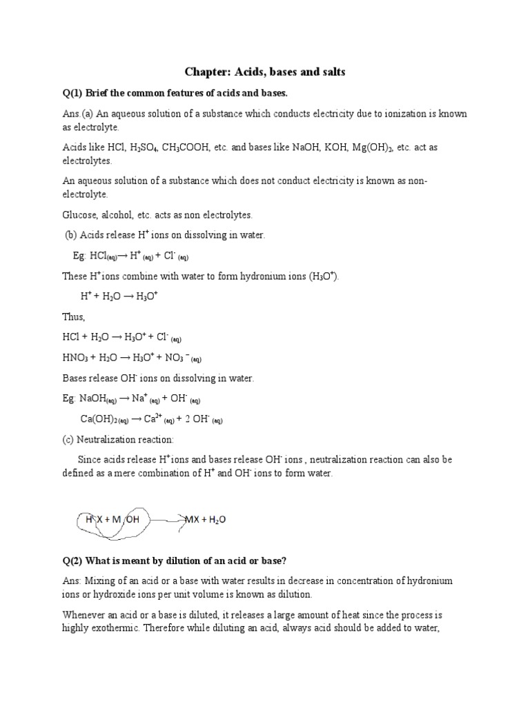 Acids Bases and Salts For Students To Stick | PDF | Ph | Acid