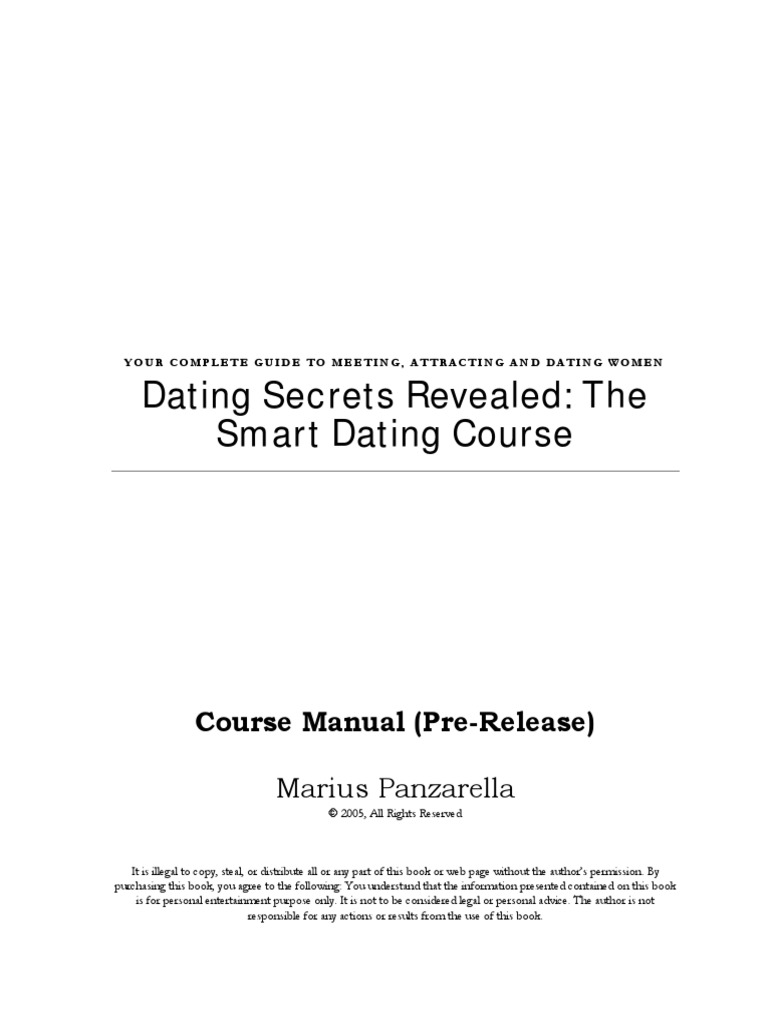 Dating Secrets Revealed: The Smart Dating Course: Course Manual (Pre ...