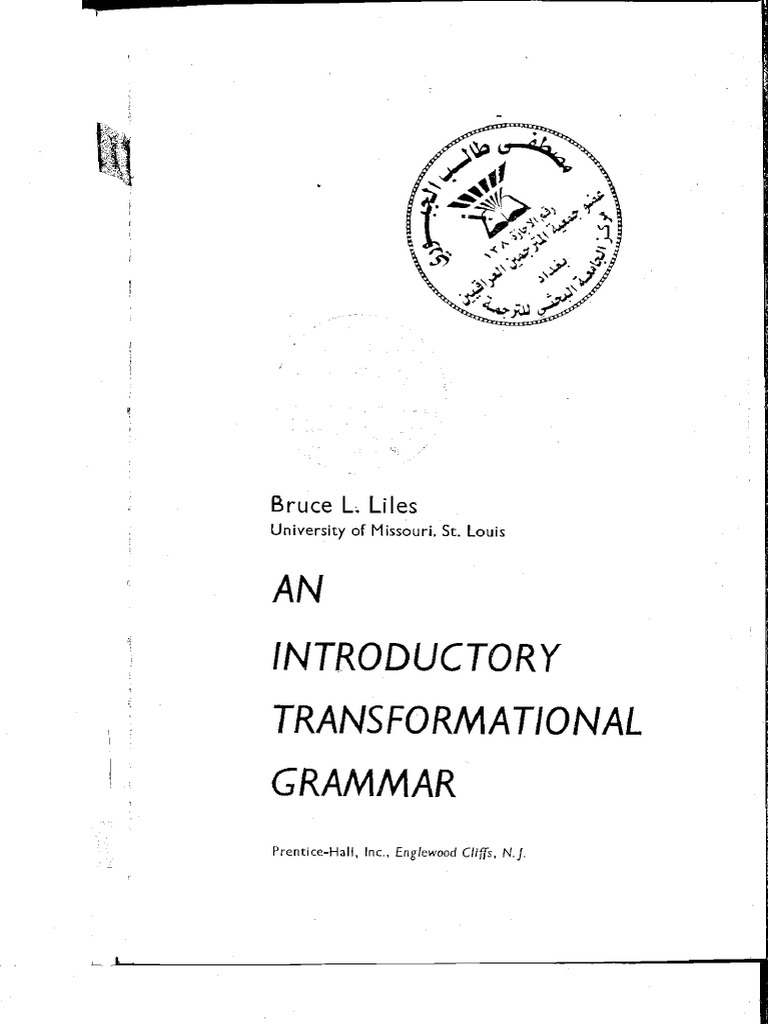 An Introductory Transformational Grammar - Bruce L. Liles | PDF