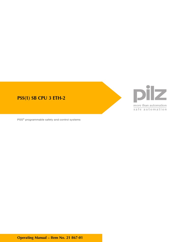Pss (1) SB Cpu 3 Eth-2: Operating Manual - Item No. 21 867-01 | PDF ...