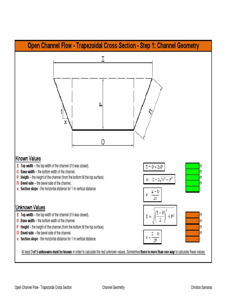 Open Channel Flow - Trapezoidal Cross Section | PDF