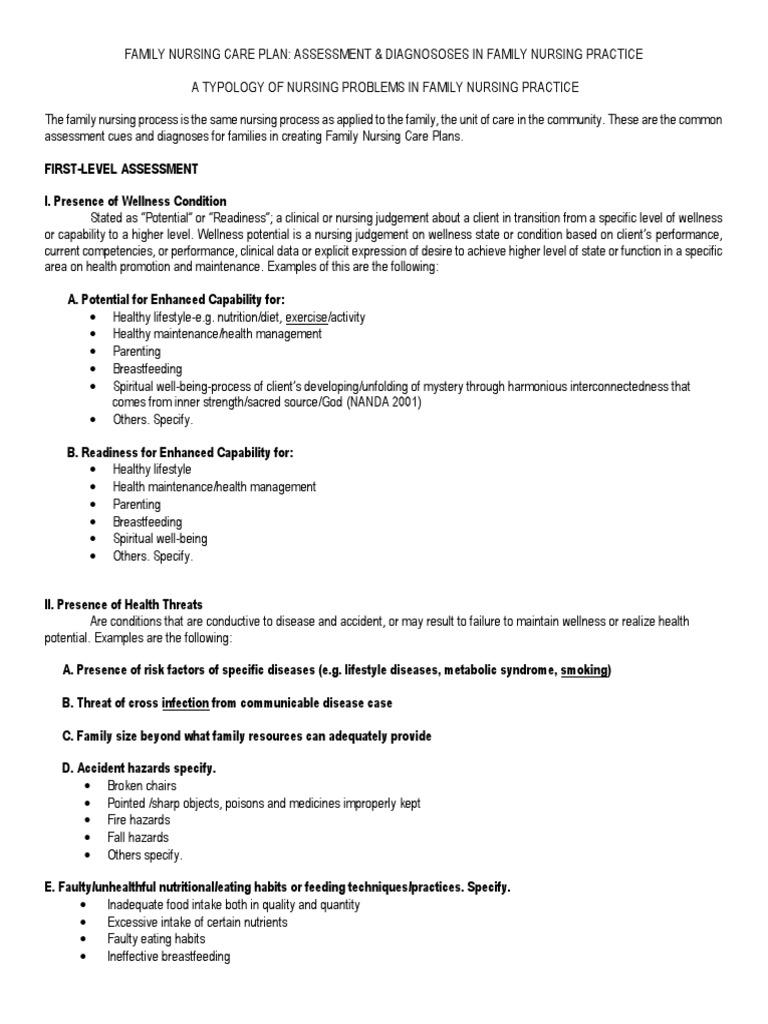 Family Nursing Care Plan Overview | PDF | Nursing | Health Sciences