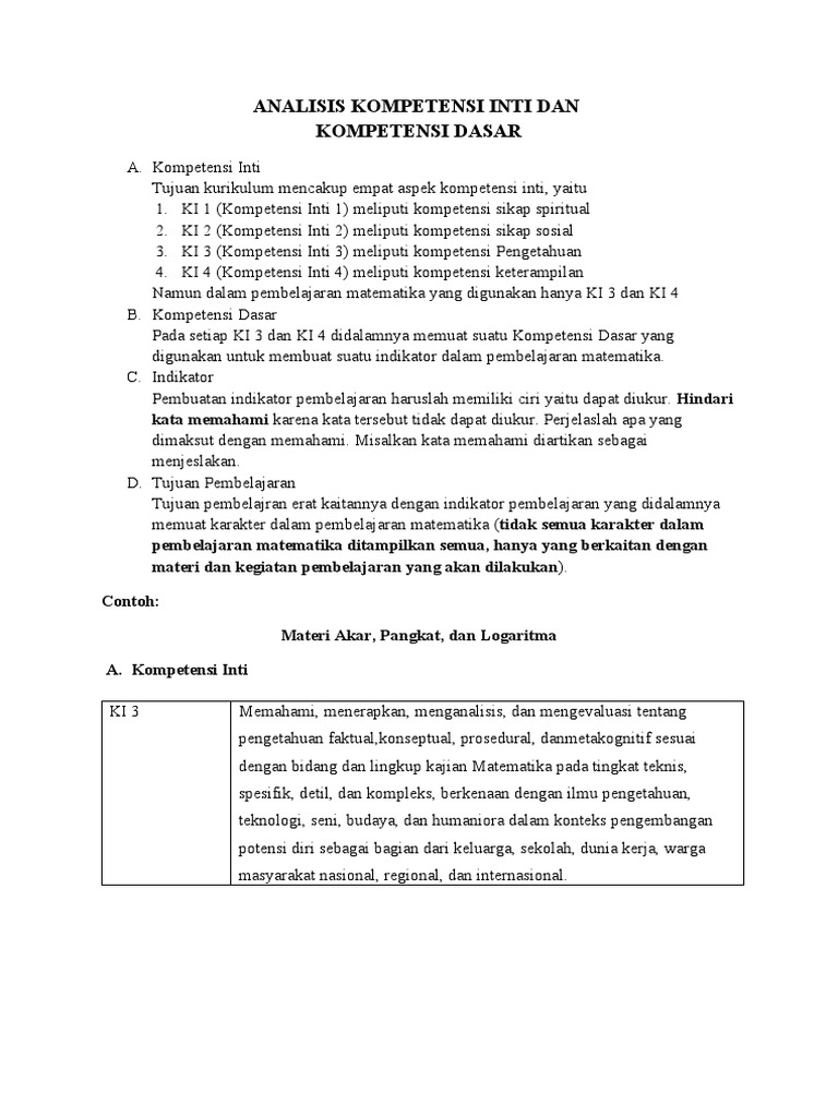 Contoh Analisis KI Dan KD Geometri Dimensi Tiga | PDF
