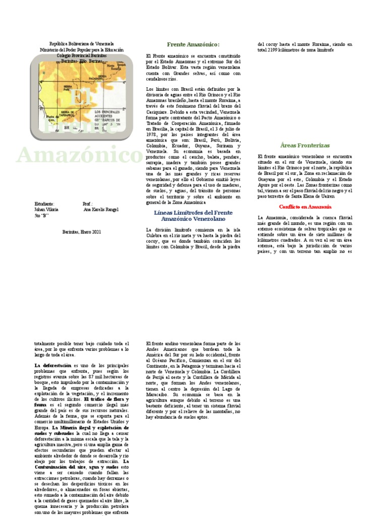 El Frente Amazonico - Johan Viloria Nro 24 5to B | PDF | Selva ...