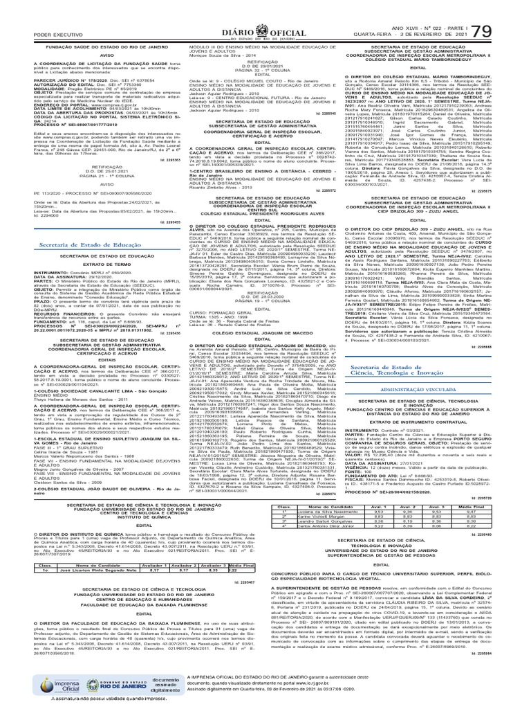 Doerj RF 7307 | PDF | Rio de Janeiro | Escolas